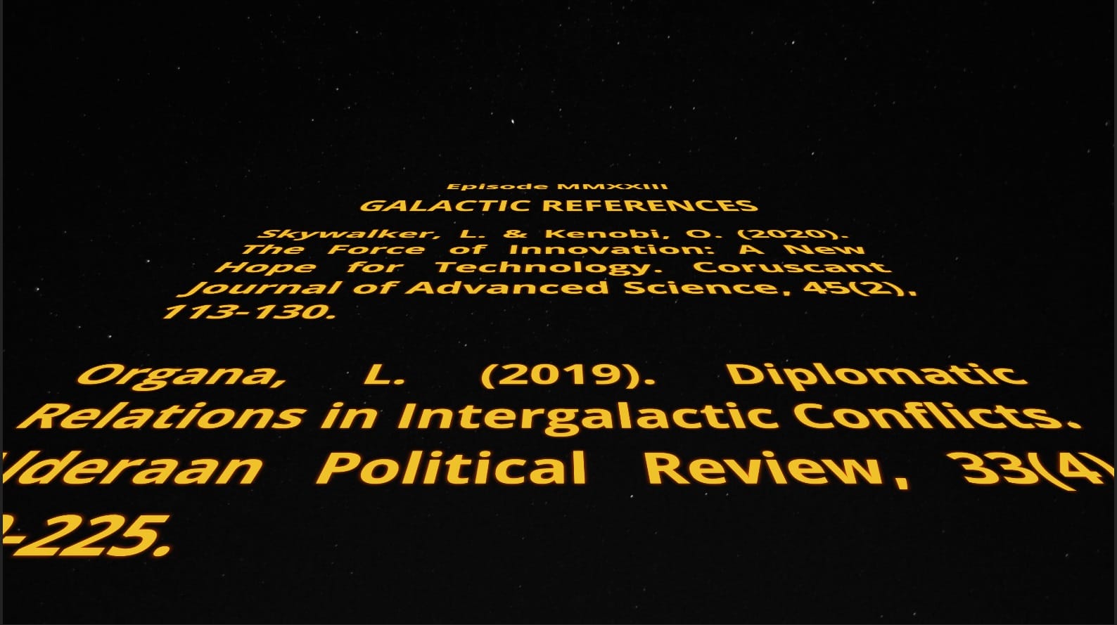 Create a References Video in Star Wars Style