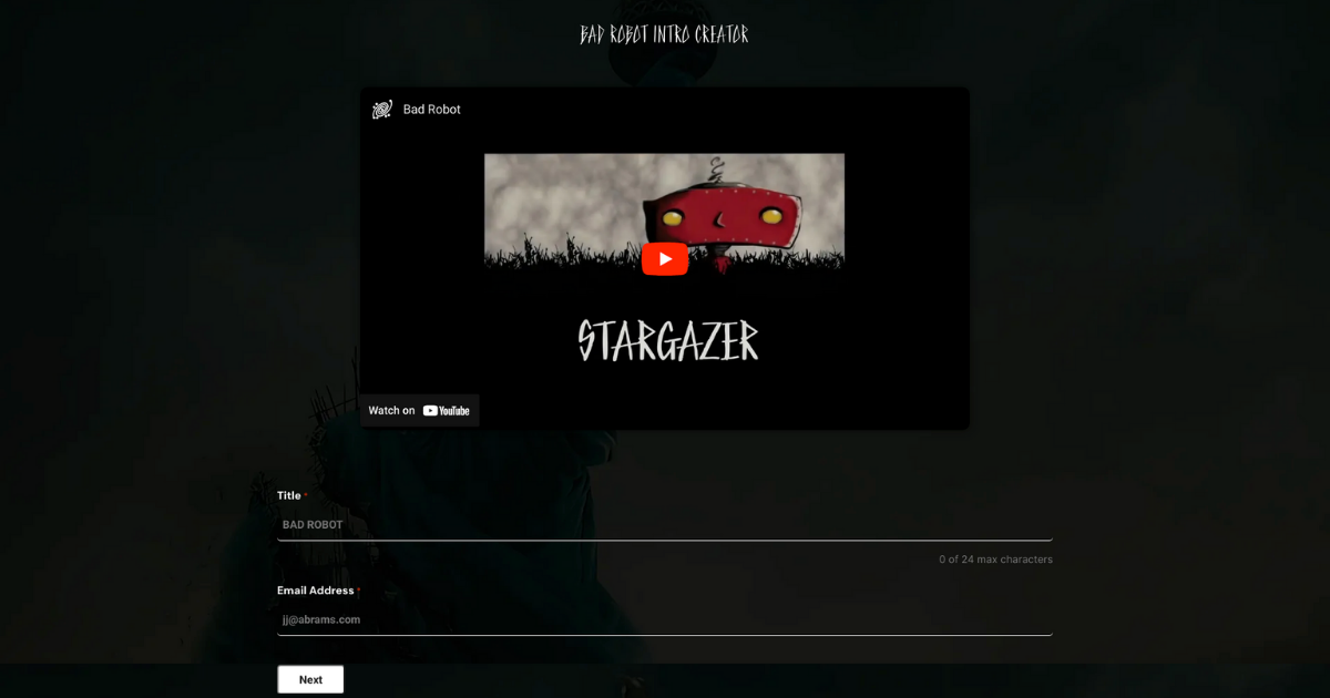 Bad Robot Intro Creator