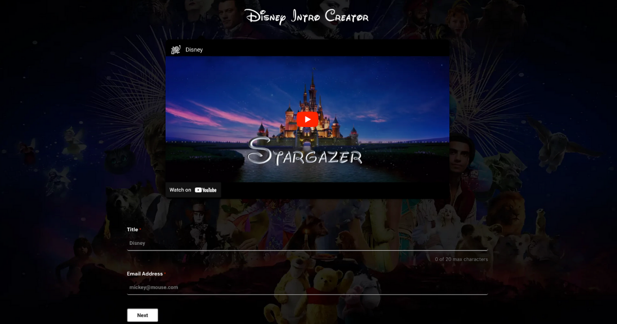 Disney Intro Creator