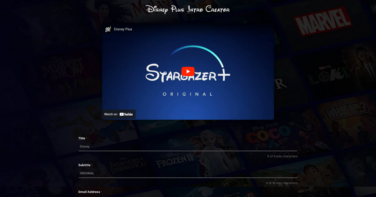 Disney Plus Intro Creator