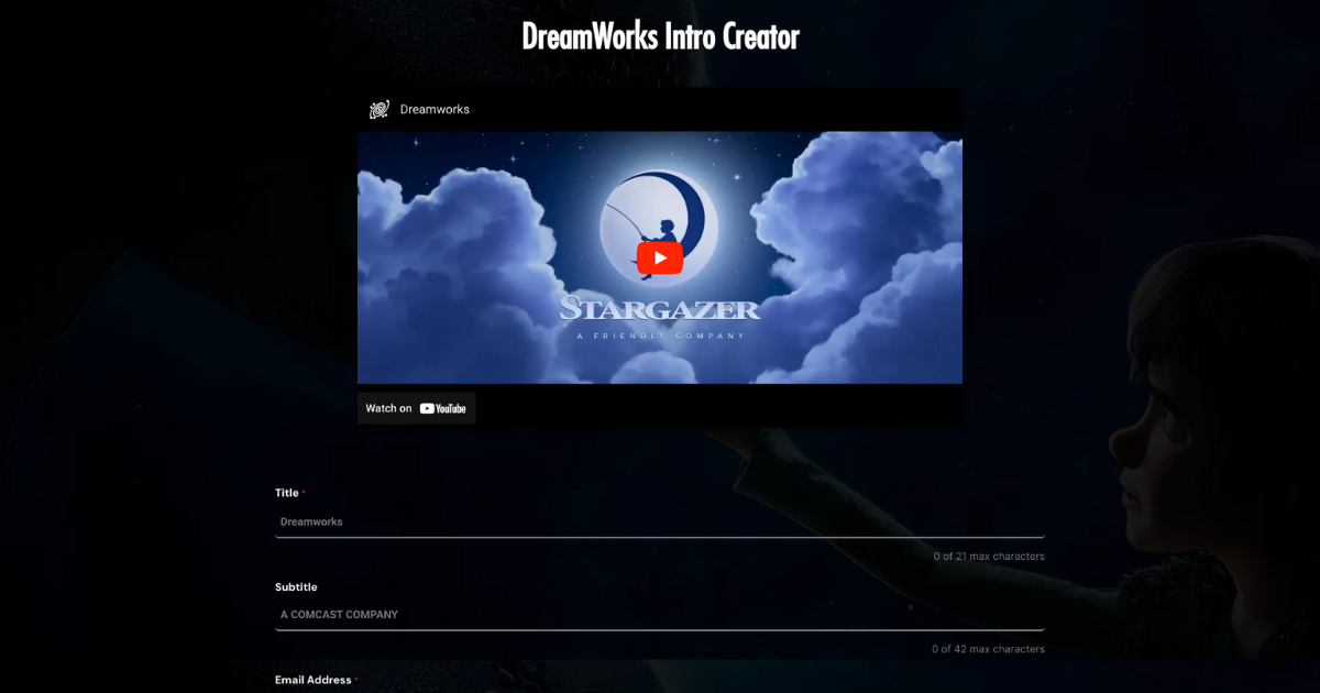 Dreamworks Intro Creator