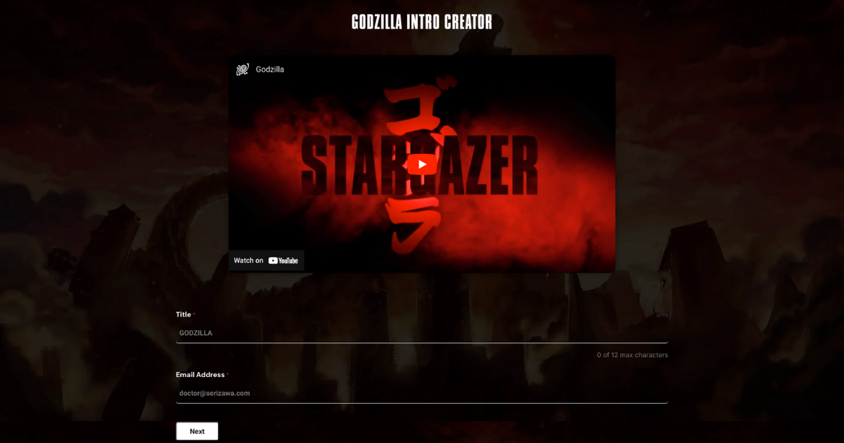 Godzilla Intro Creator