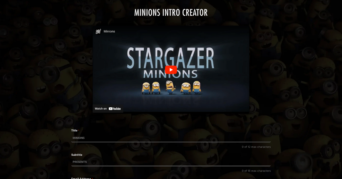 Minions Intro Creator