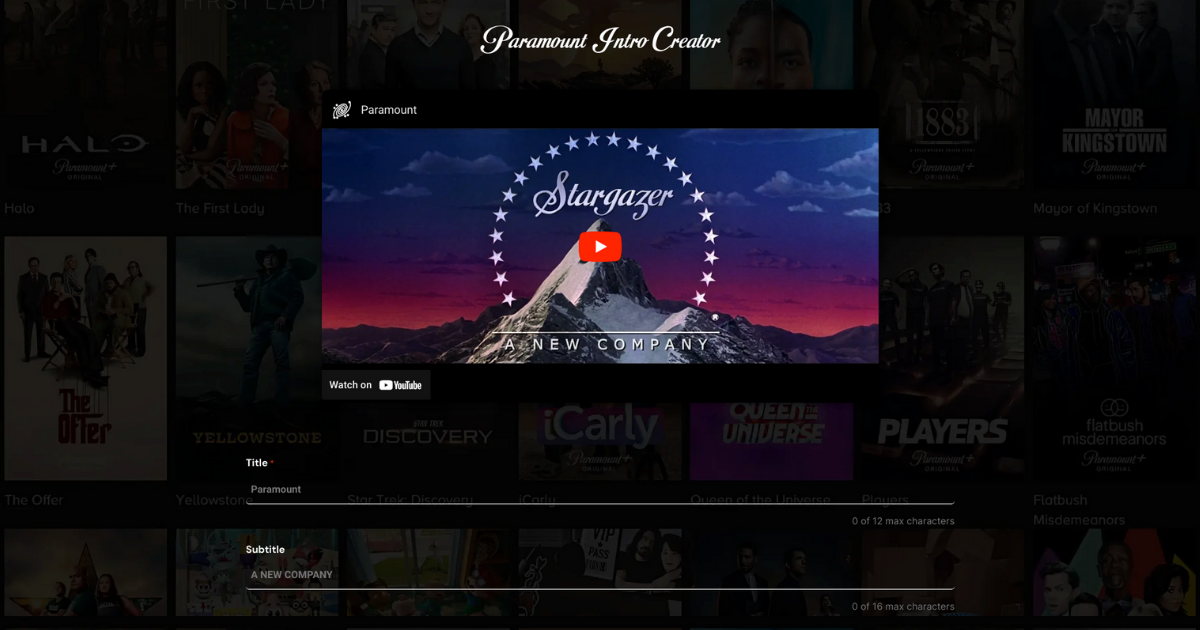 Paramount Intro Creator